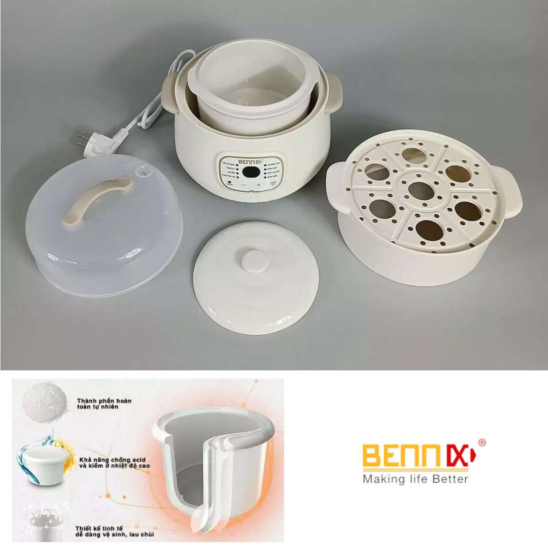 Nồi chưng yến Bennix BN-10SLC có xửng hấp đi kèm